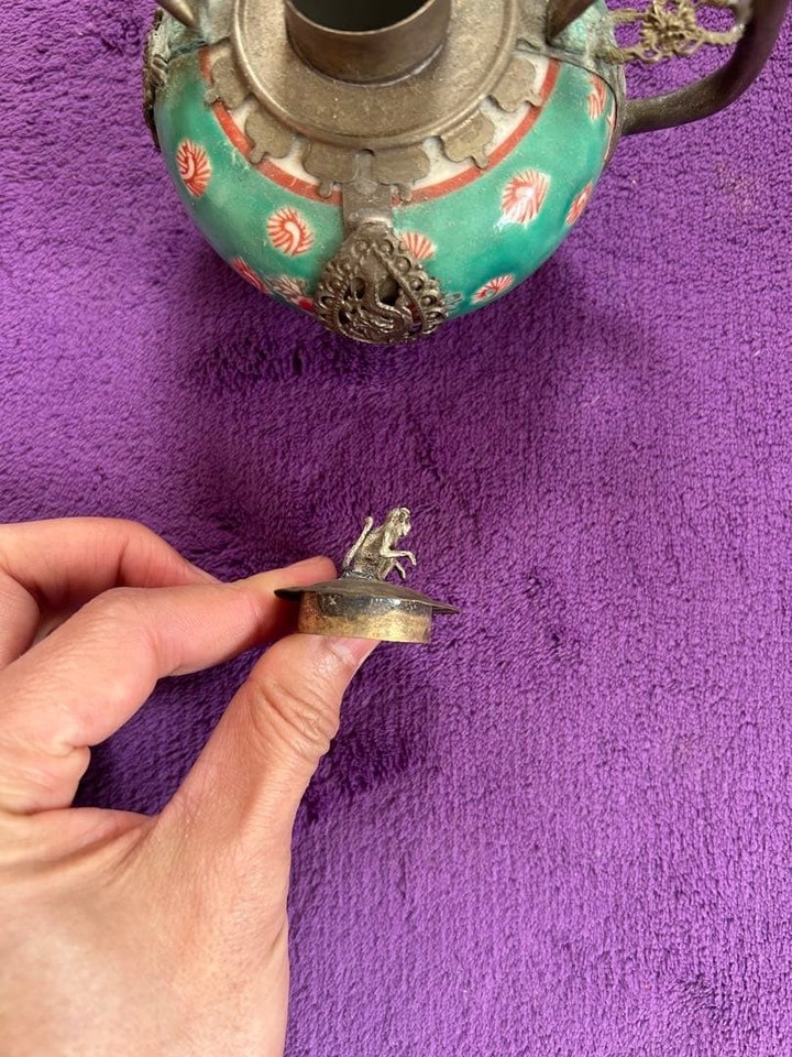 Teapot Pottery Bronze 4.9 inch 19Th Century Antique Japanese Edo Tea ...