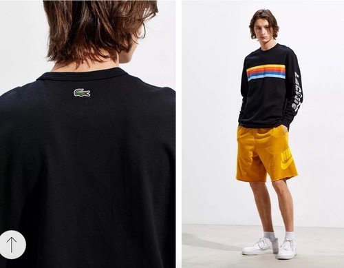 NEW WITHOUT TAGS Lacoste MEDIUM L!VE BLACK RAINBOW Jersey Long Sleeve ...