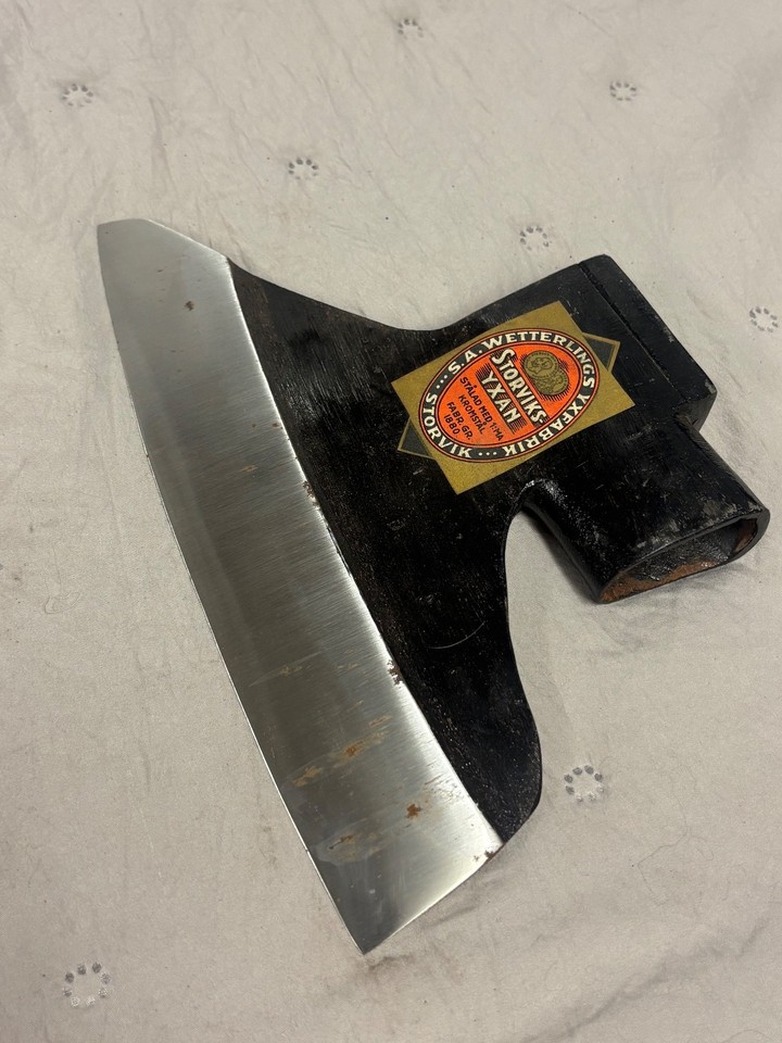 NOS Wetterlings Täljbila No 81 Axe Head Carpenter Broad Axe Label | eBay