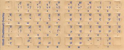 Hindi Keyboard Stickers Reverse Print with Blue Letters | eBay