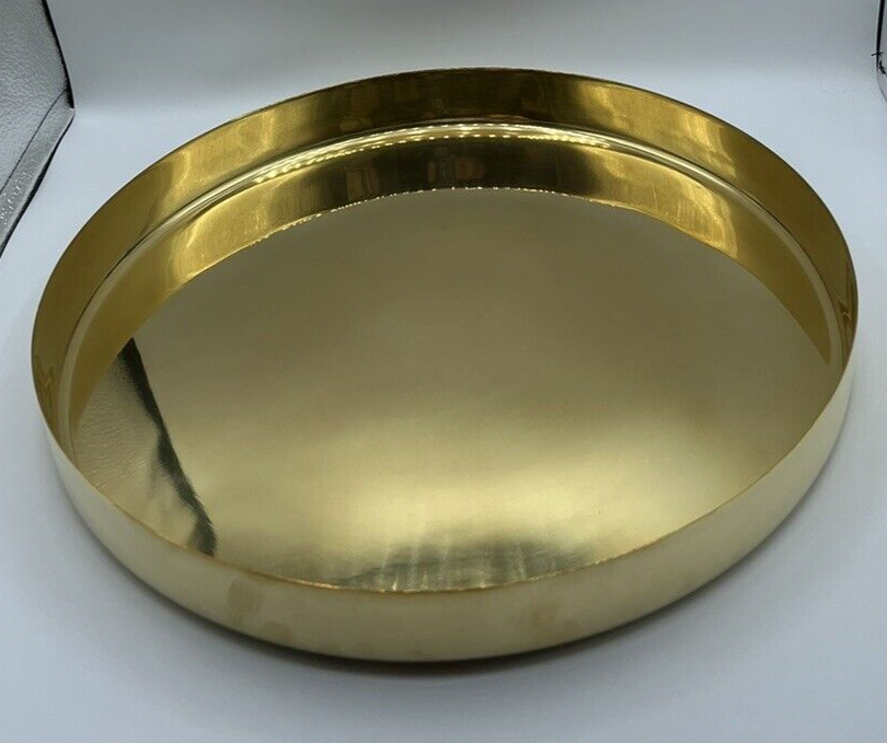 Rejuvenation Tray 14 Inch Spun Unlacquered Brass E5102 Pottery Barn | eBay