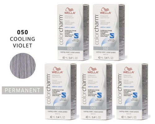 Wella Color Charm 050 Liquid Permanent Hair Color Cooling Violet - Pack ...