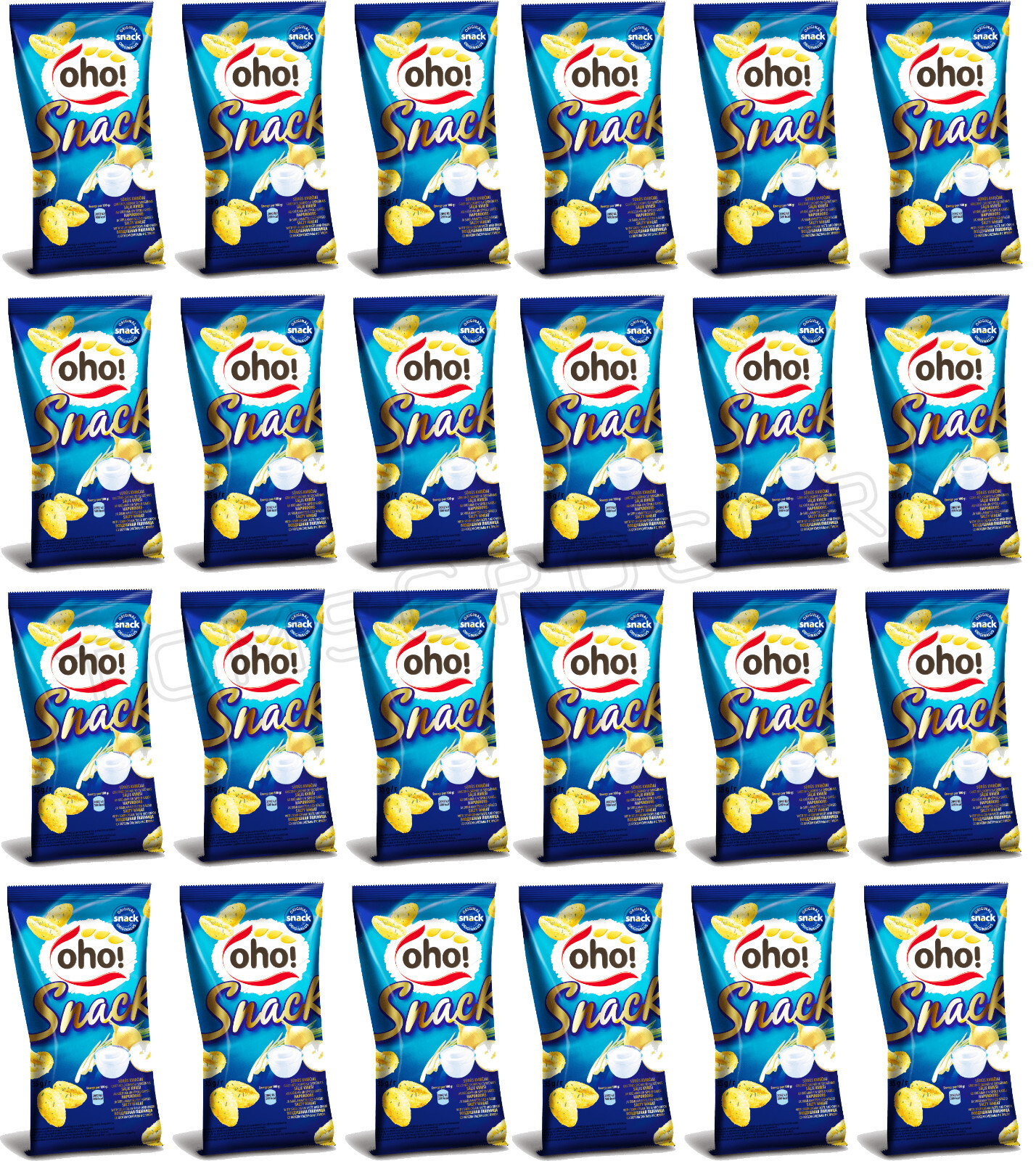 24 OHO SOUR CREAM & ONION Flavor Puffed Salty Wheat Snacks Crisps 35g 1 ...