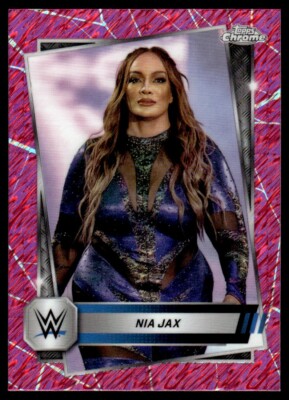 2025 Topps Chrome WWE Pink Shimmer Refractor Nia Jax Smackdown #175 | eBay