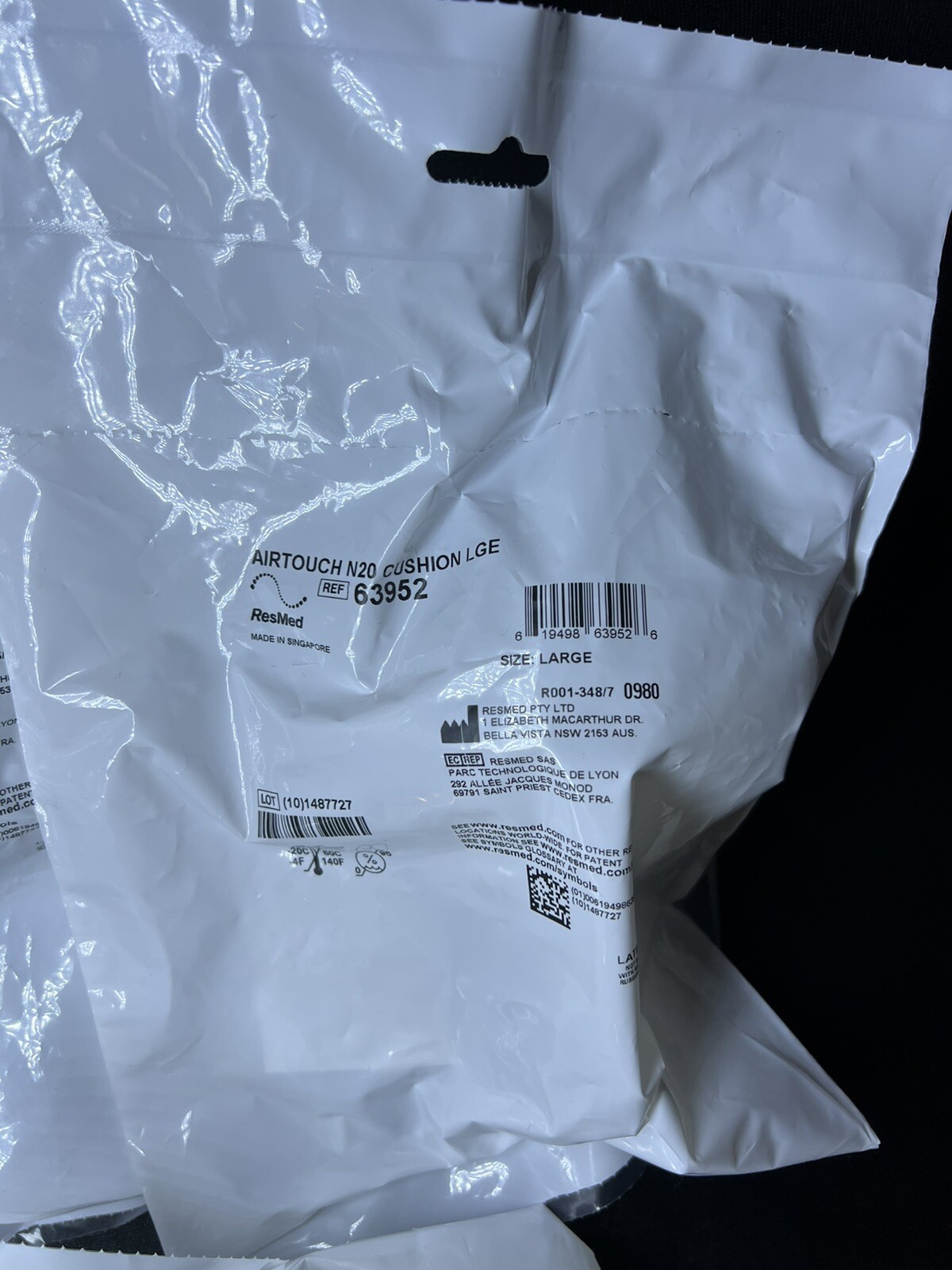 New Factory Sealed Large ResMed AirTouch N20 Nasal Cushion #63952 LOT ...