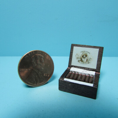Dollhouse Miniature Wood Cigar Box with Replica Cigars IM65291 | eBay