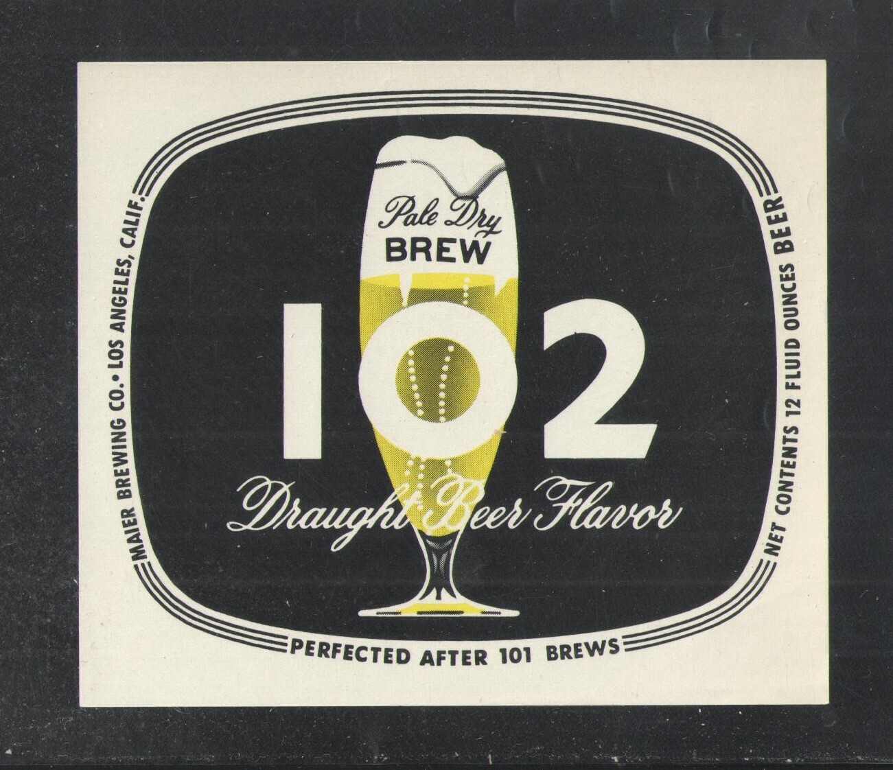 102 DRAUGHT BEER LABEL 12 Oz MAIER BREWING CO { NOS } { UNUSED } | eBay