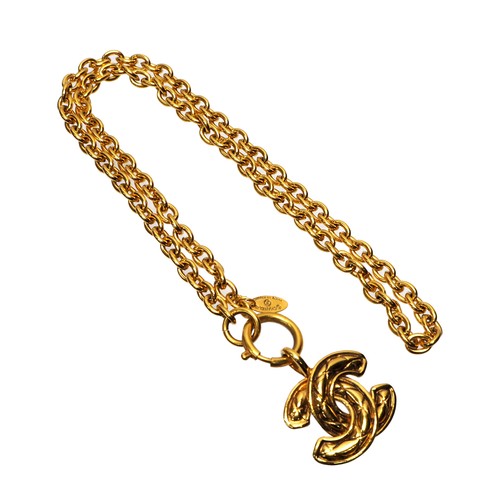 Old Chanel Matelasse Coco Mark Cc Pendant Long Chain Necklace Ladies L ...