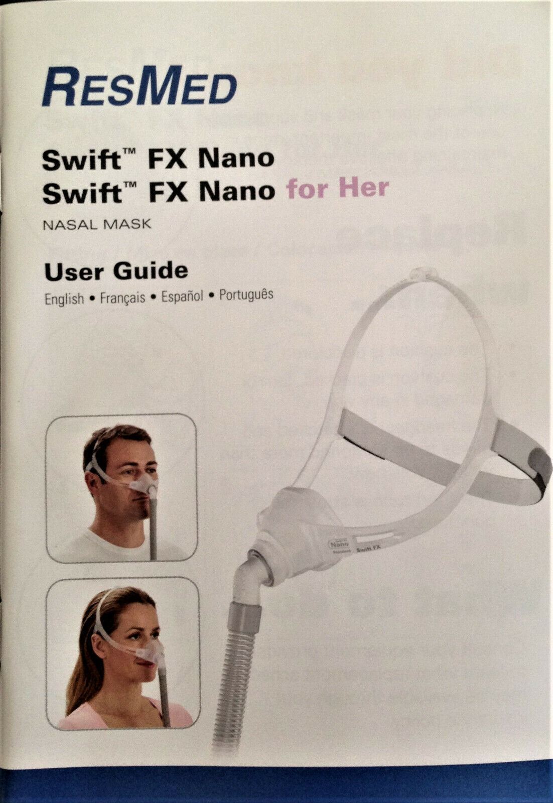 ResMed Swift FX Nano nasal mask with headgear CPAP for sleep apnea Free ...