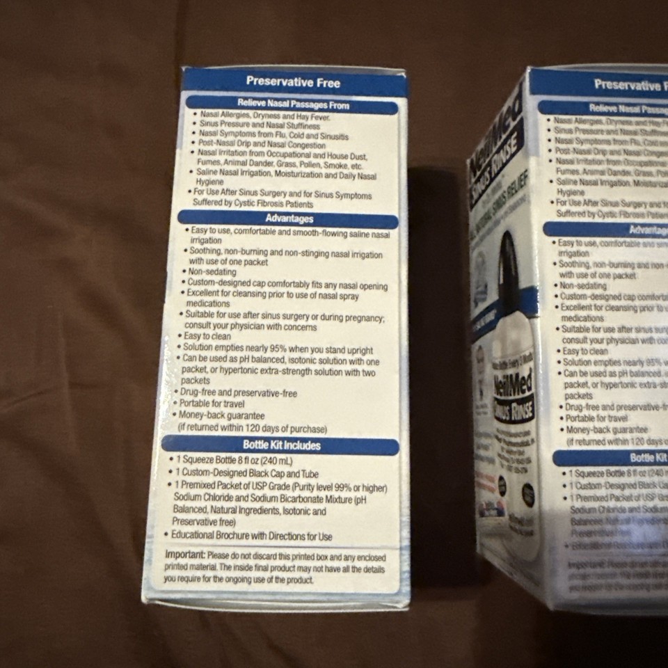 NeilMed Sinus Rinse 3 Boxes Bottles 8 OZ + Packet NEW sealed Exp 4/2029 ...