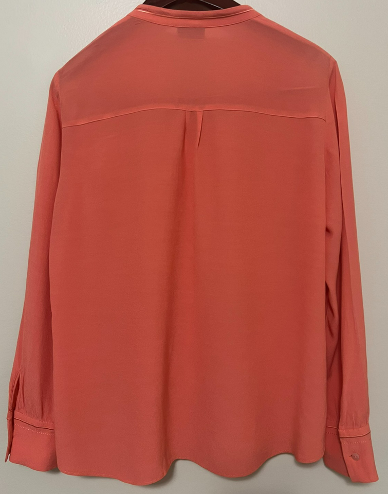 Gerry Weber Women long sleeve Orange Peach Shirt button up Pom Pom ...