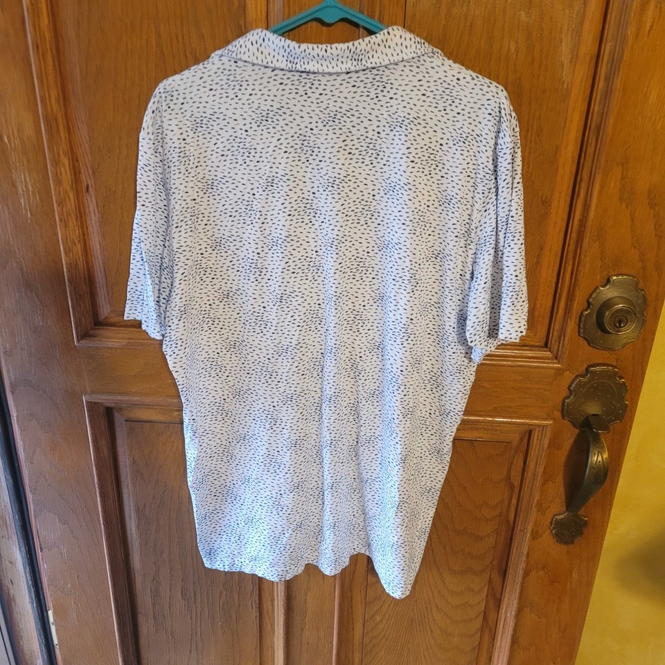 Peter Millar Pima Cotton Polo Shirt L Fish Print Blue White Short ...