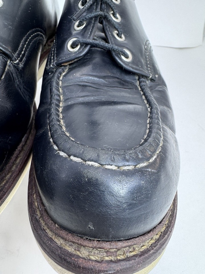 RARE DISCONTINUED RED WING 8106 MOC TOE OXFORDS BLACK CHROME Sz 10.5 D ...