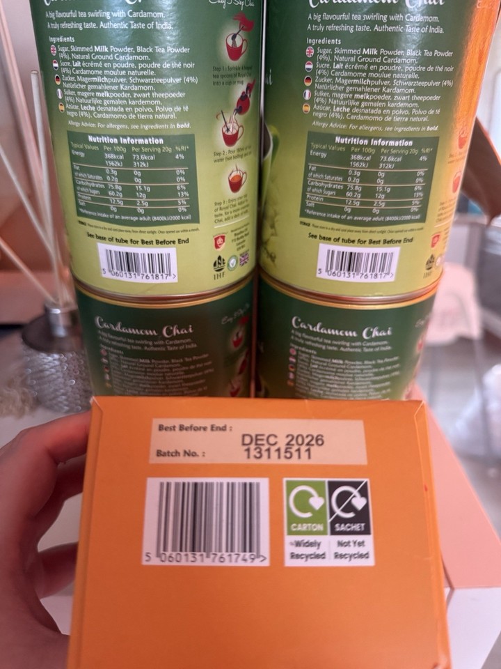 Royal Chai Bundle | 4x Cardamom Chai Tins (400g) + Karak Chai Box | NEW ...