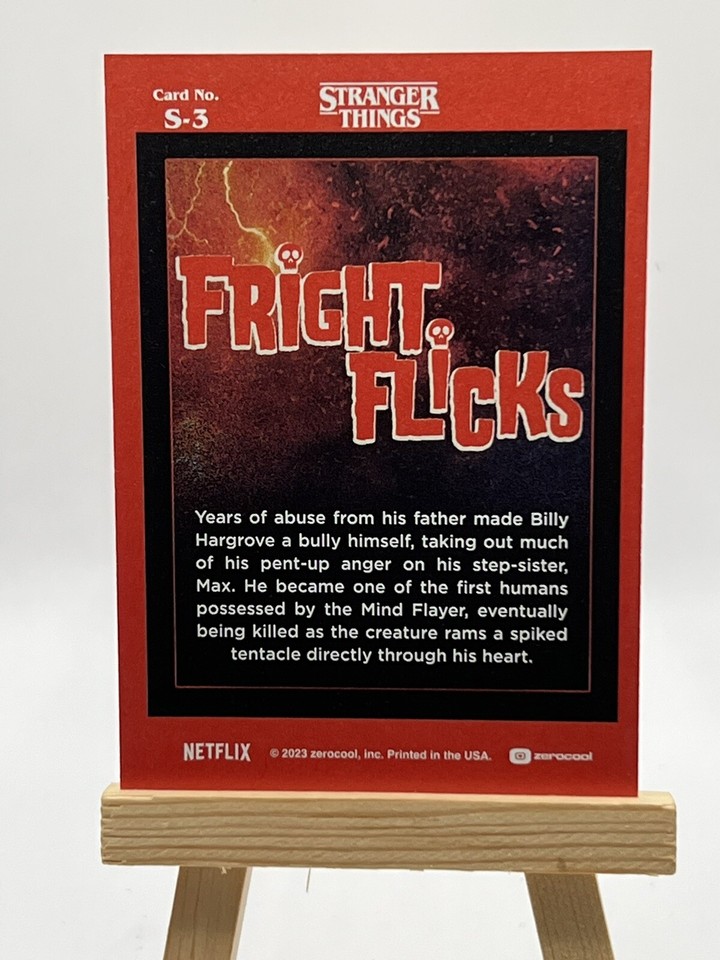 2023 Stranger Things Fright Flicks Billy Hargrove Card A-3 Topps Zero ...