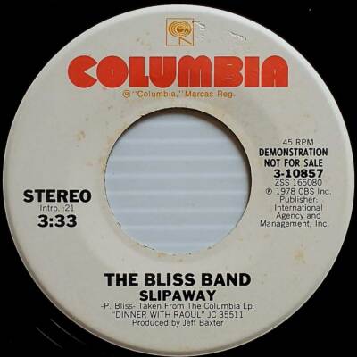 The Bliss Band - Slipaway [7" 45 rpm Promo] on Columbia 3-10857 | eBay