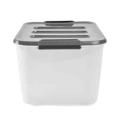 Large 30L Storage Box Heavy Duty Plastic Tub Storage Box Large With Lid ...