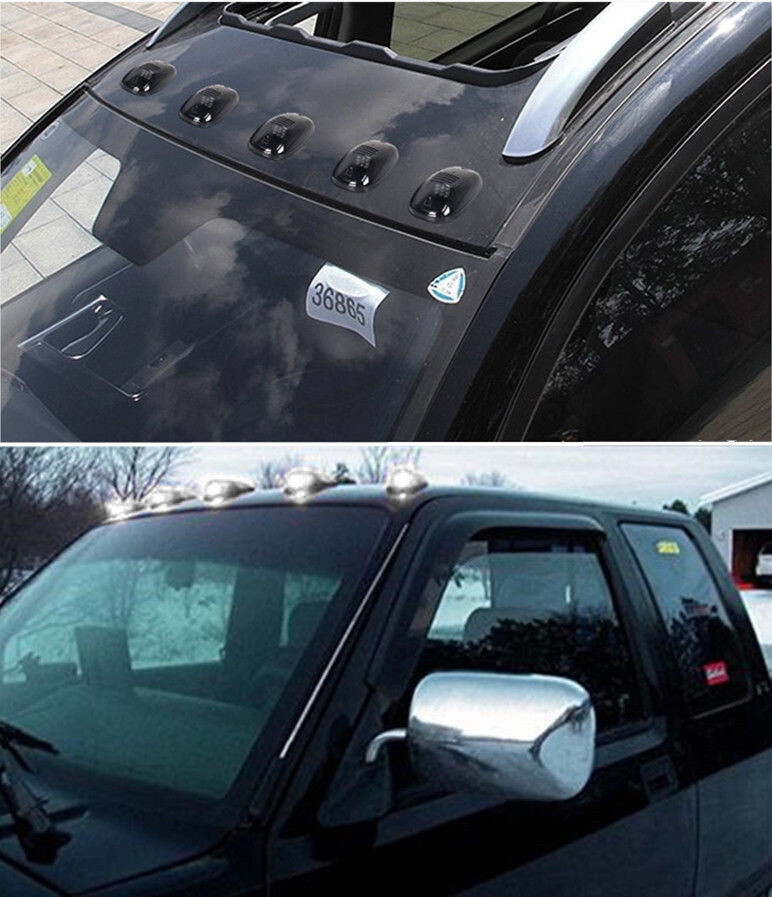 5x Smoked Lens Rooftop Cab Running Light LED 6000K for Dodge Ram 1500 ...