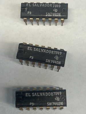 3Piece Original Texas Int. SN7440N 7440N 7440 14P DIP IC New Old Stock ...