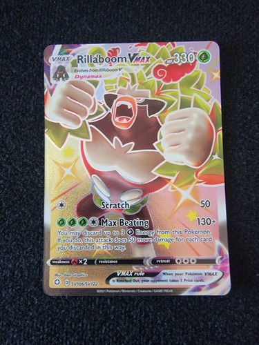Pokemon TCG Rillaboom VMAX SV106/SV122 Shiny Holo Rare - Shining Fates ...