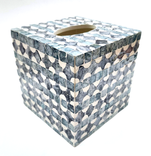 GRAY,OFF WHITE MOTHER OF PEARL MOP SHELL MOSAIC RESIN TISSUE,NAPKIN ...
