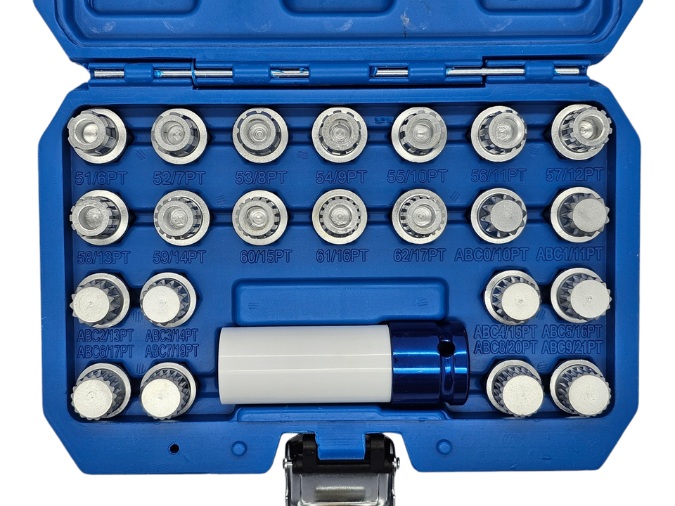 23pc Ribe Multi Spline Wheel Locking Key Set for Lug Nut Stud Removal ...