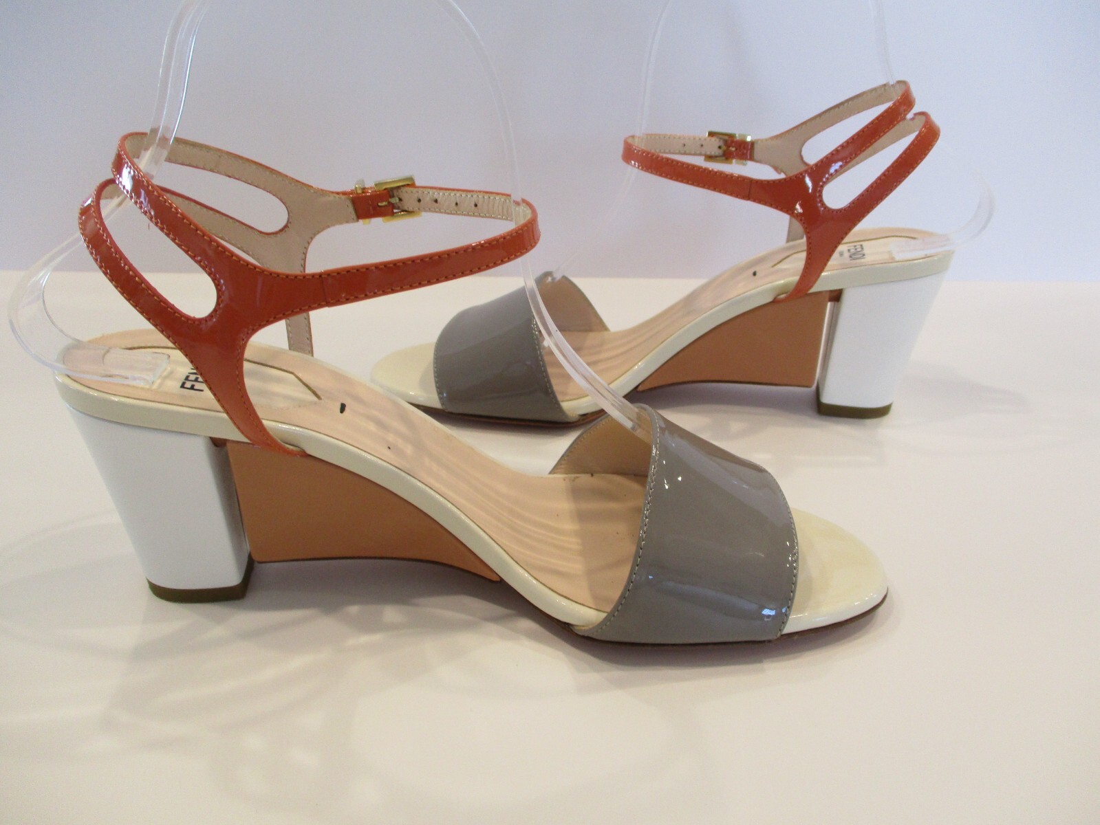 Fendi Color Block Wedge Heels Patent Leather Euro 38 … - Gem