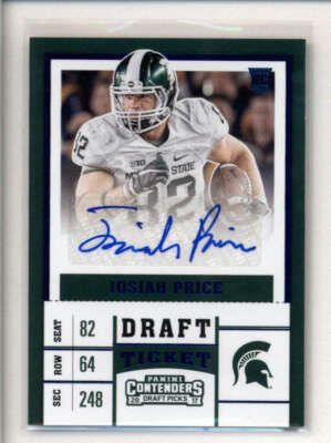 JOSIAH PRICE 2017 CONTENDERS DRAFT PICKS BLUE ROOKIE DRAFT TICKET AUTO ...