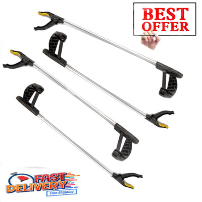 4 X LONG REACH GRABBER REACHER LITTER PICKER HELPING HAND HELD PICK UP ...