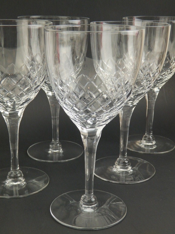 Vintage Set 6 Seneca Cut Crystal #1430 Kimberly Water Goblets Wine ...
