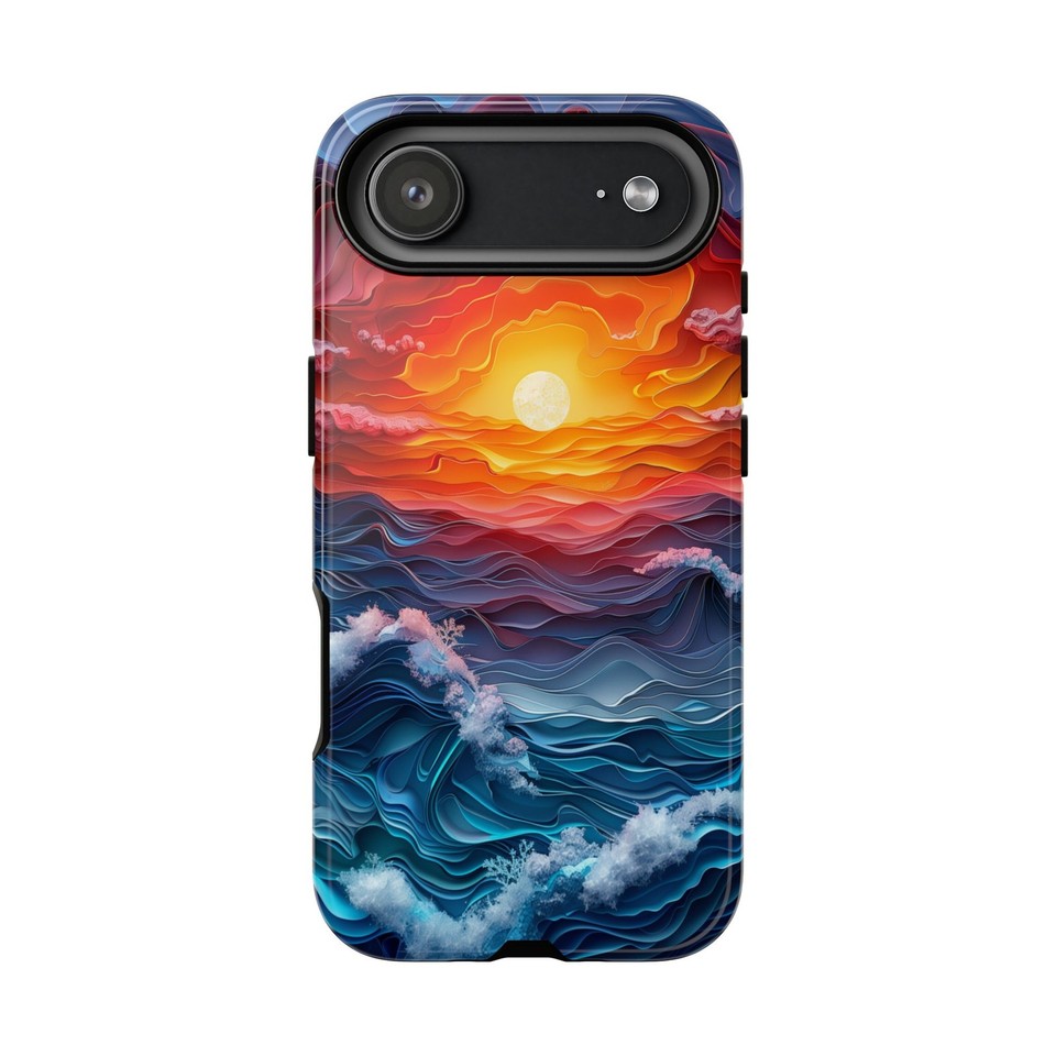 Phone Ink - Case for iPhone / Galaxy / Pixel - Sunset Ocean Waves ...