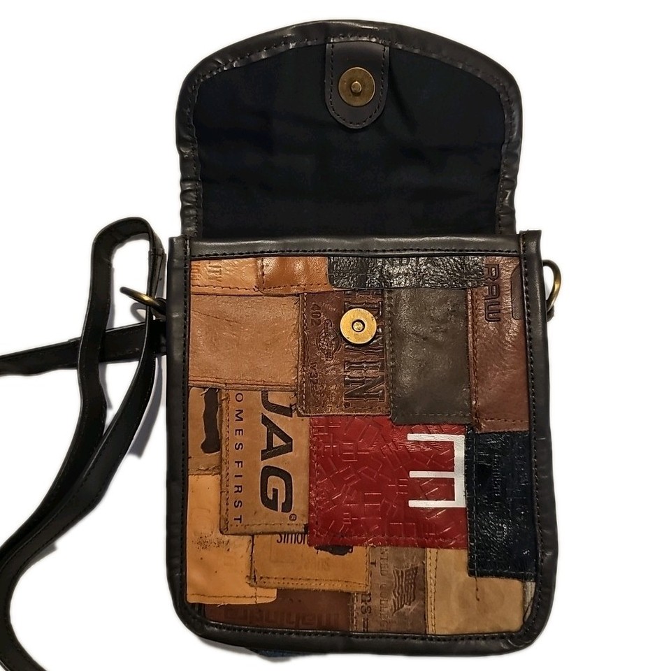 Jean Labels Crossbody Shoulder Bag Purse Handbag Brown Leather ...