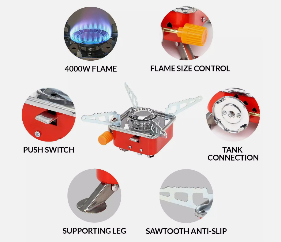 Outdoor Picnic Gas Burner Hiking Camping Fishing Mini Butane Stove ...