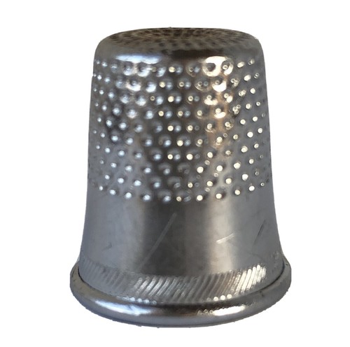 Vintage Silver Tone Metal Sewing Thimble Size 10 | eBay