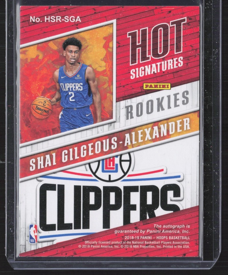 2018 Panini NBA Hoops Shai Gilgeous-Alexander #HSR-SGA Autograph Rookie ...
