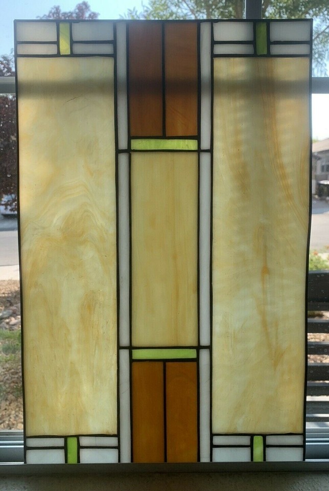 VTG Mission Style MCM Stained Glass Window Panel 17" | eBay