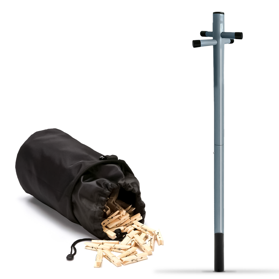 2.4m Galvanised Heavy Duty Clothes Washing Line Post Pole With Socket ...