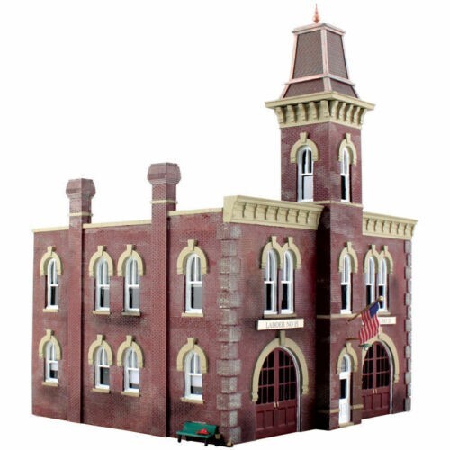 Woodland Scenics HO Scale Built-Up Firehouse, Classic Red Brick Design ...