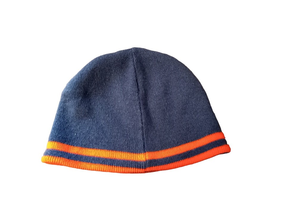 Youth Nike Beanie Knit Hat Stocking Skull Cap Reversible Orange Grey ...
