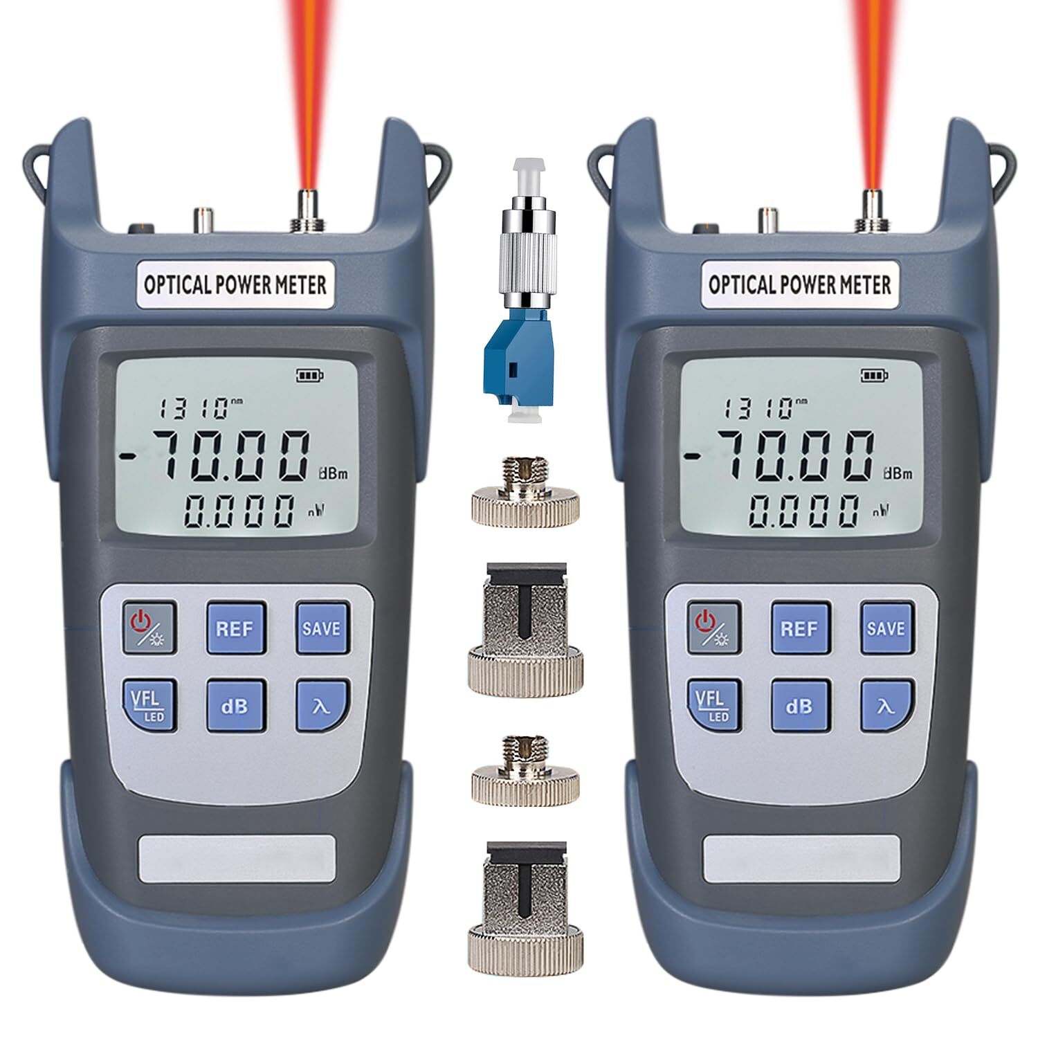 2-Pack Fiber Optical Power Meter with 10mW Light Source SC FC Connector ...