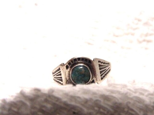 Vintage Silver And Turquoise Baby's Ring Size 2.25 | eBay