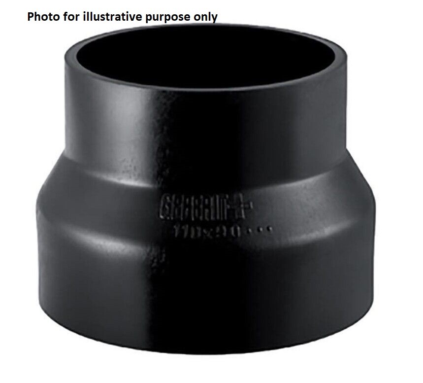 2x Geberit CONCENTRIC REDUCER Black- 110x90mm, 125x110mm Or 160x110mm ...