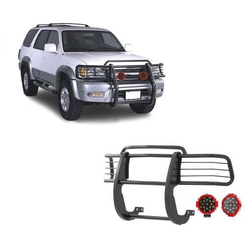 Black Horse Grille Guard Push Bar Modular Black w/7"LED fit 99-02 ...