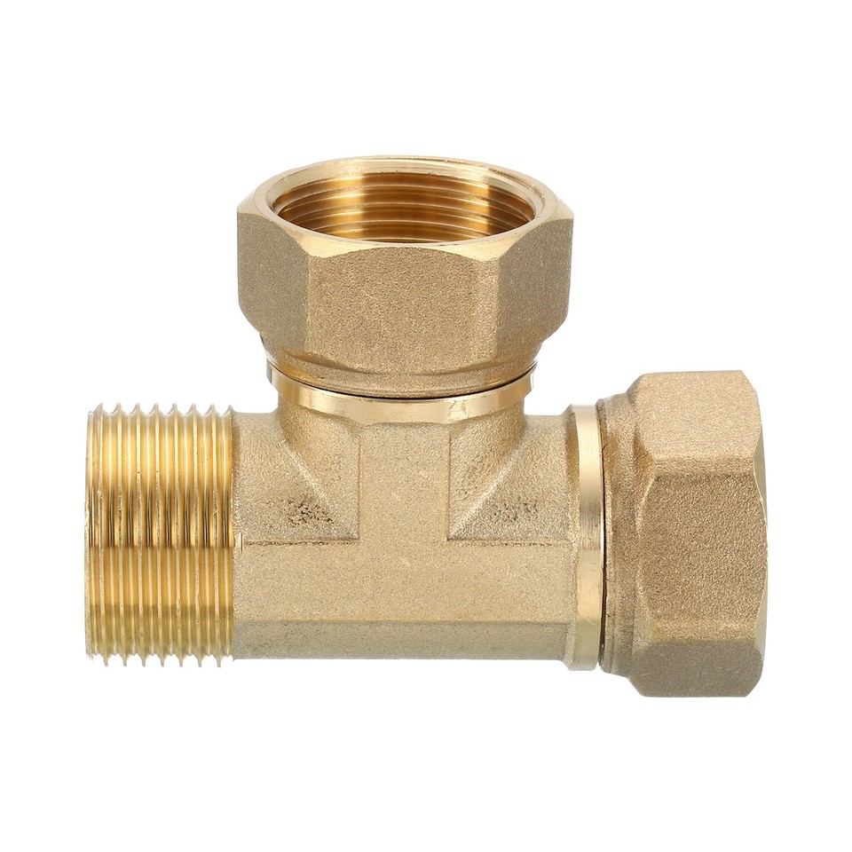 G3/4" Brass Tee Swivel Pipe Fitting 3Way T-Connector Fitting Coupler (F ...