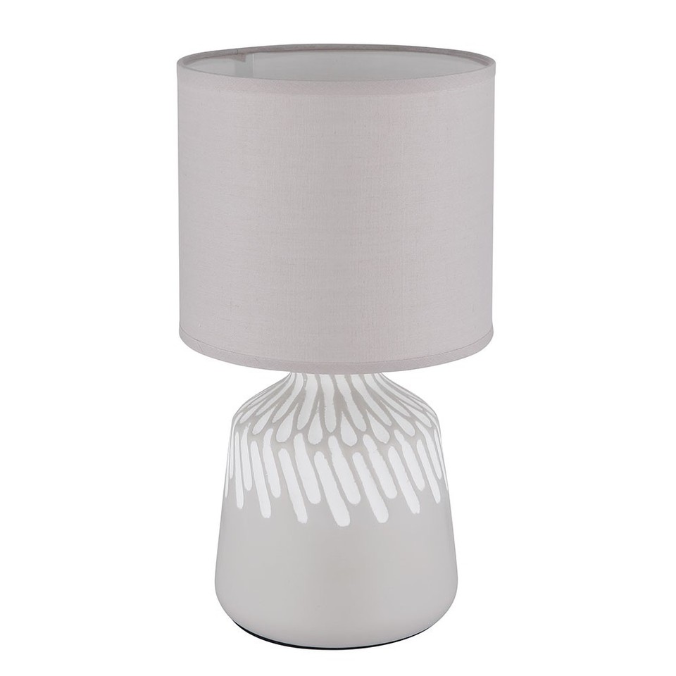 Lampe de Table Lampes de Chevet Lecture Céramique Tissu Aschfarben E14 ...