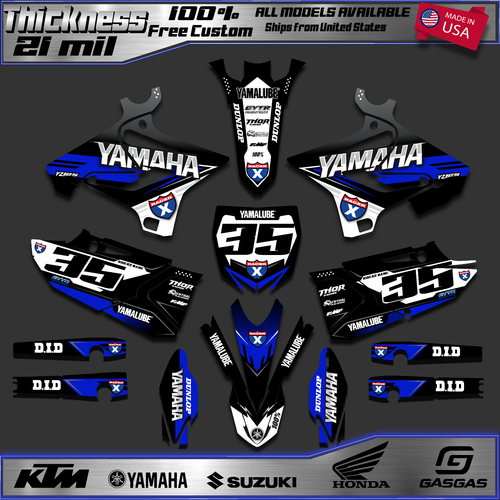 Yamaha YZ125 YZ250 2015-2021 MX Graphics Kit – Custom Dirt Bike Decal ...
