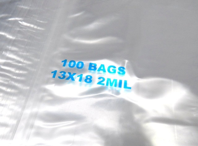 13x18 Ziplock Bags Clear 2 Mil Poly Reclosable Large Jumbo Size 13"x18 ...