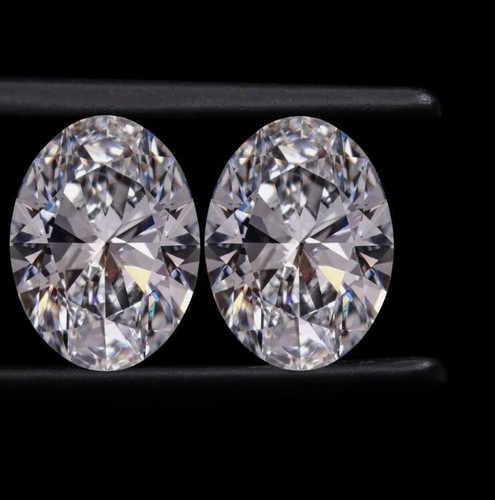 Lab-Grown Loose CVD Diamond Pair 4 x 6 mm Certified Oval D Color IF ...