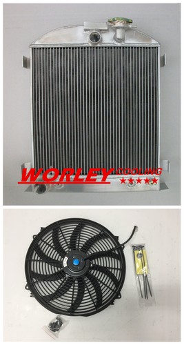 NSW-3 Core Aluminum Radiator and Fan fits 1932 Ford Chopped engine 32 ...