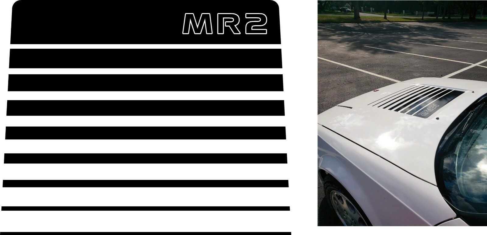 84-89 AW10/AW11 TOYOTA MR2 SUPERCHARGED DECAL HOOD BONNET FADE STRIPE ...